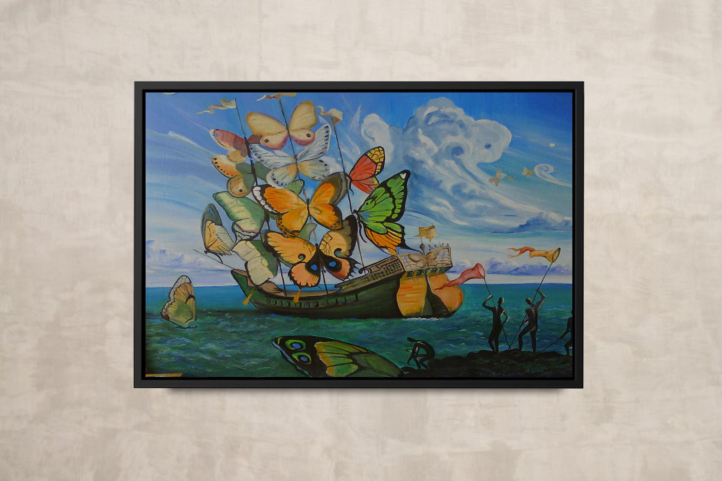 Salvador Dali Ship With Butterfly Sails Canvas Art, Dali Canvas ...