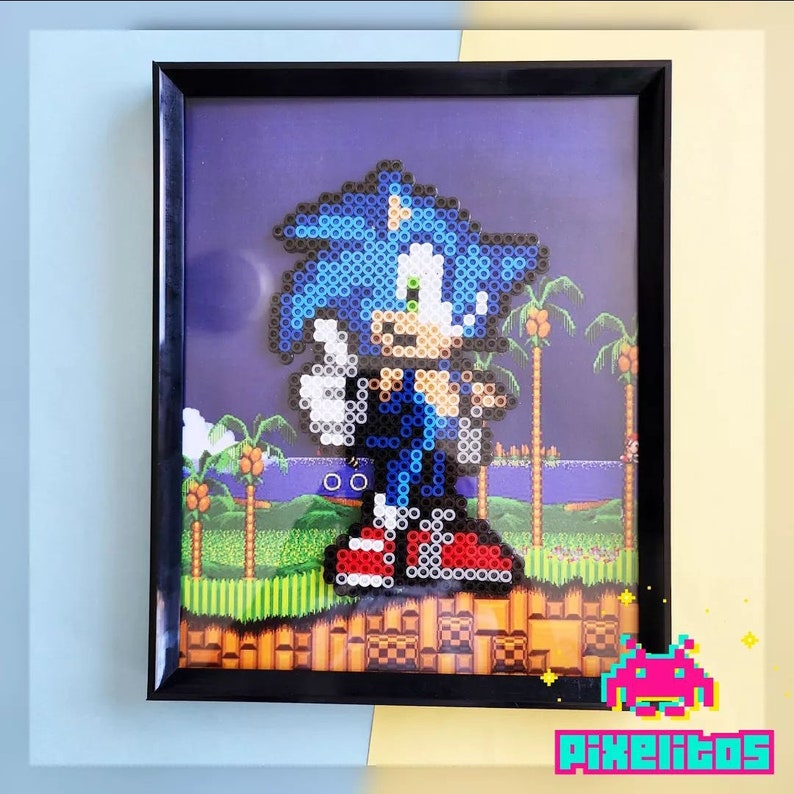 Custom Perler Beads 8 Bit Pixel Art Home Wall Decor 21x29cm Frame Geek ...