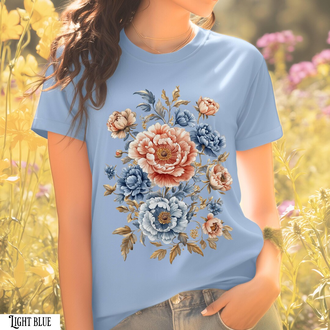 Artistic Rococo Peonies Shirt, Baroque Floral Art Shirt - Etsy