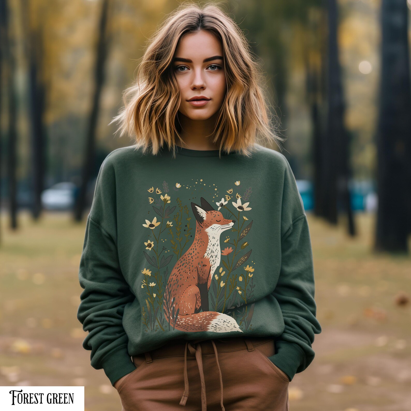 Fox Cottage Core Sweater, Cute Fall Autumn Fox Sweatshirt - Etsy