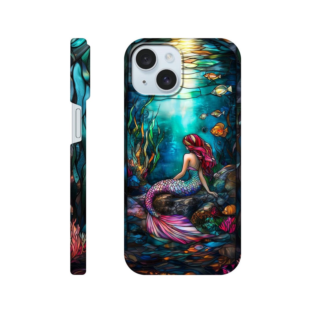 Stained Glass Mermaid iPhone Case, Artistic Underwater Design - Etsy