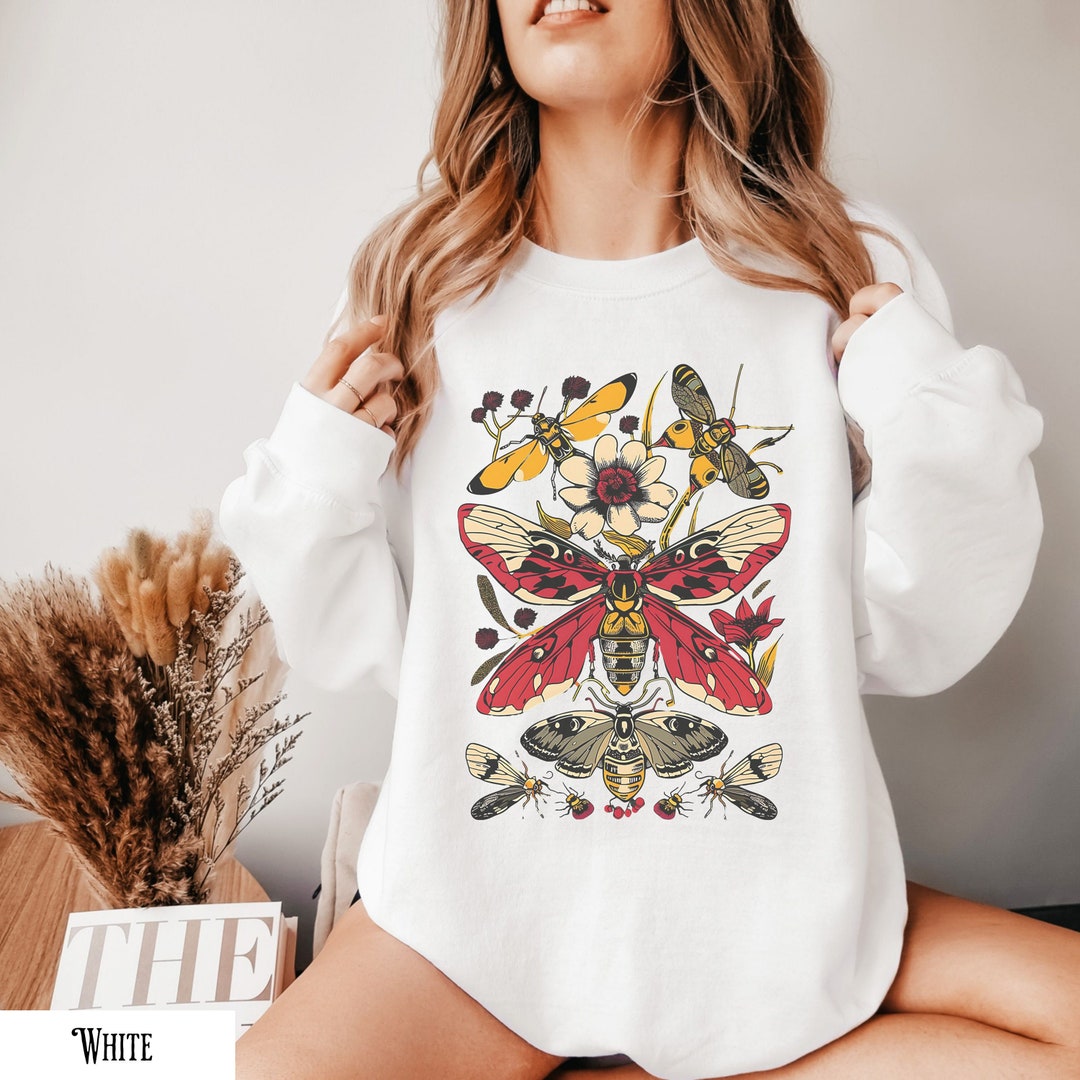 Insect Sweater, Botanical Moth Dragonfly Bee Sweatshirt - Etsy