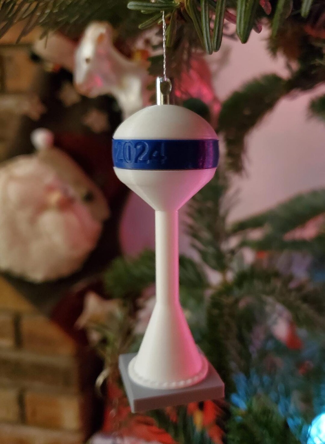 Water Tower Christmas Ornament - Sphere (single Pedestal) - Etsy