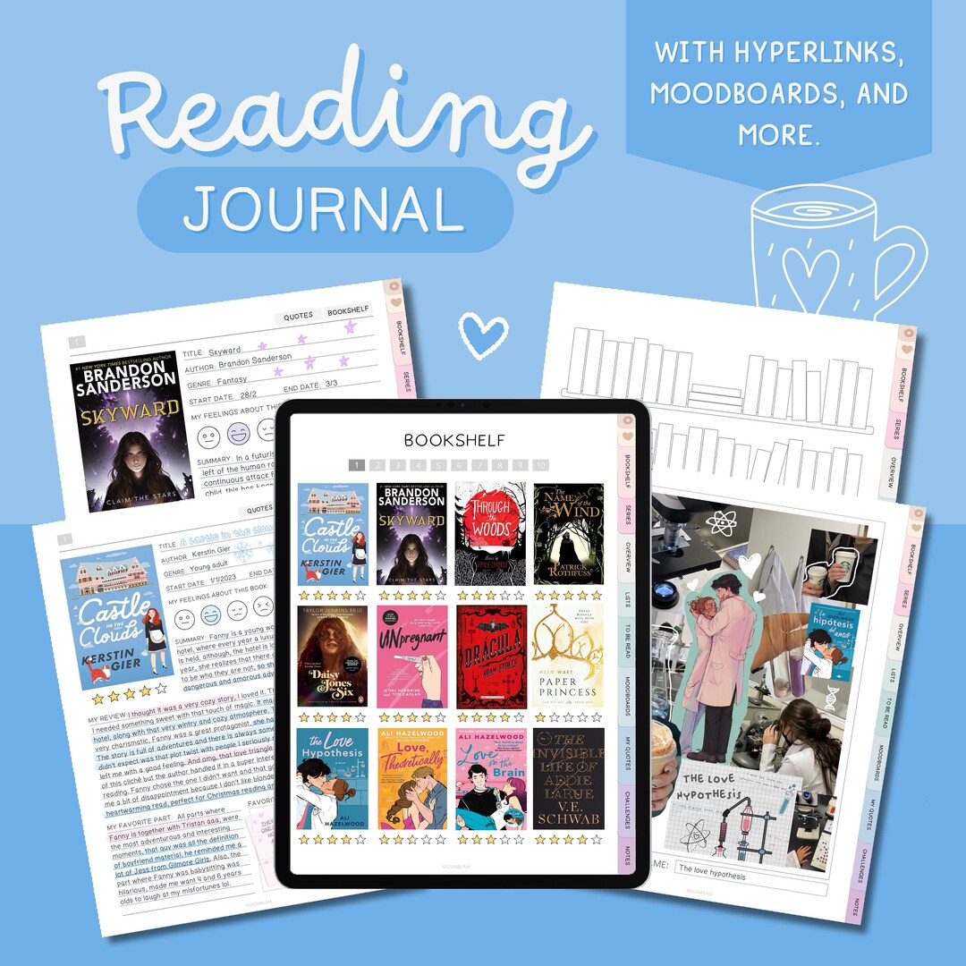 Digital Reading Journal Digital Book Tracker for Goodnotes Digital ...