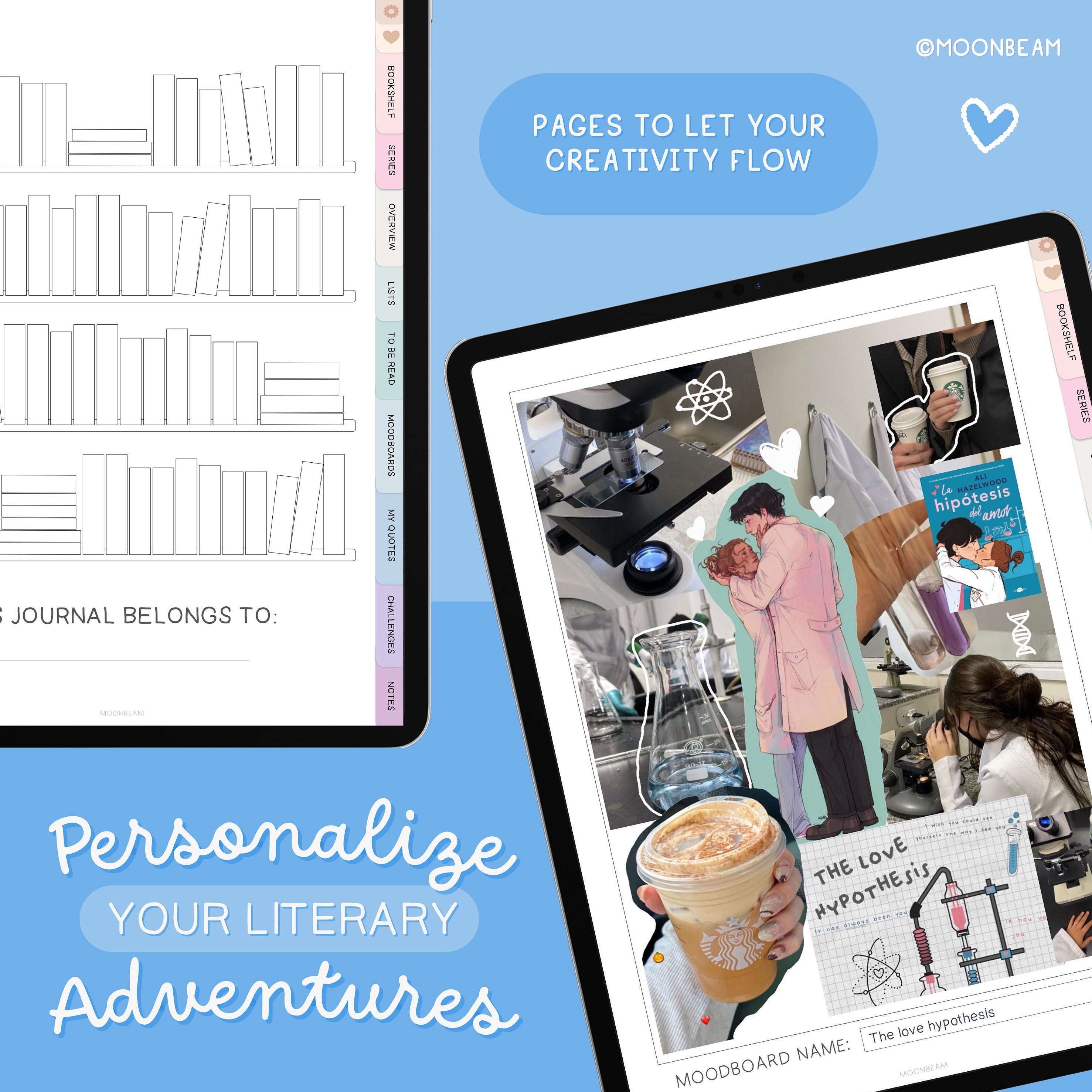 Digital Reading Journal Digital Book Tracker for Goodnotes Digital ...