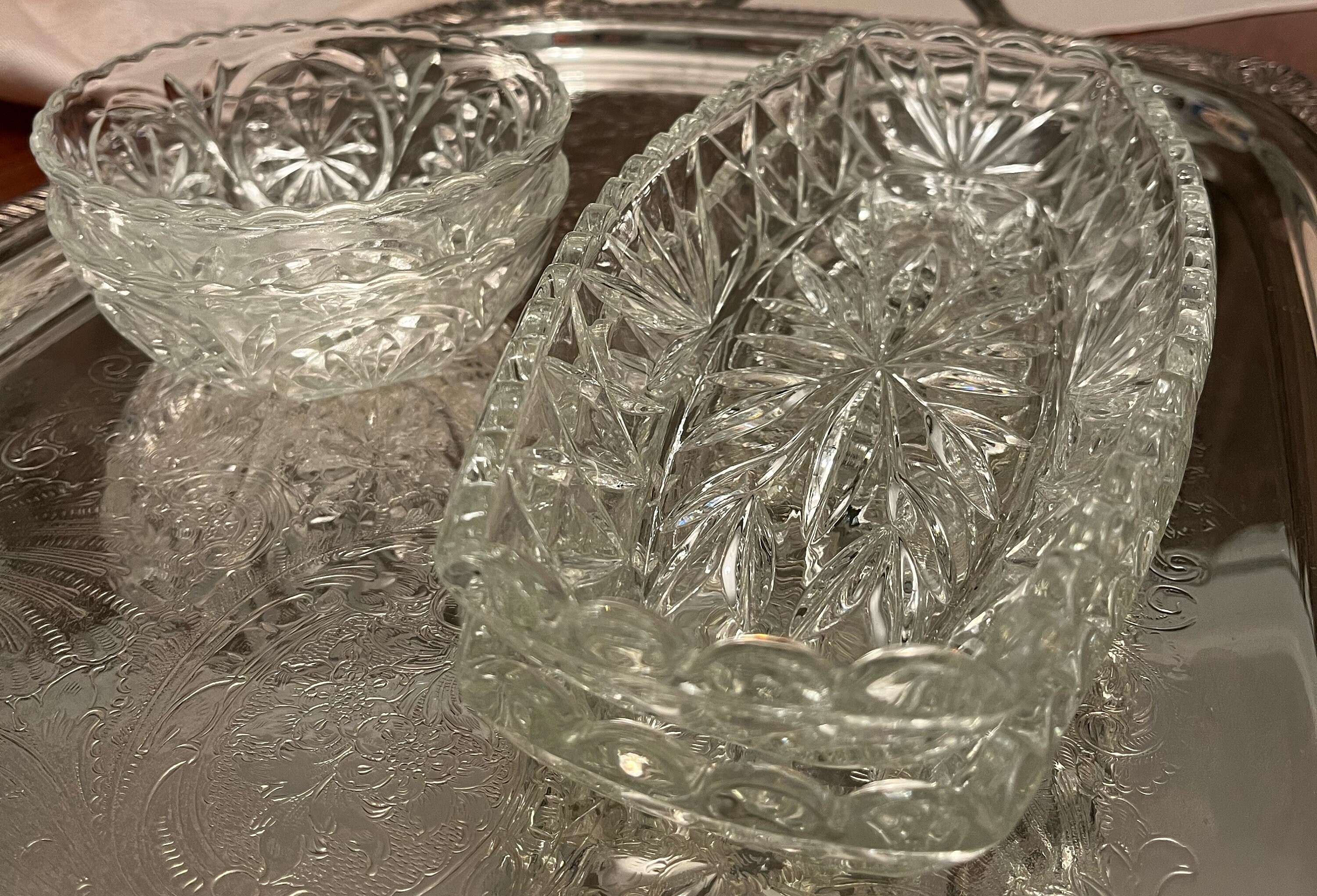 Vintage Hazel Atlas SET, Hazelware, Prescut Pattern, Lovely Cut Glass ...