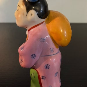 Adorable 1940s Chinese Girl Porcelain Figurine Carrying Good Luck Goose ...