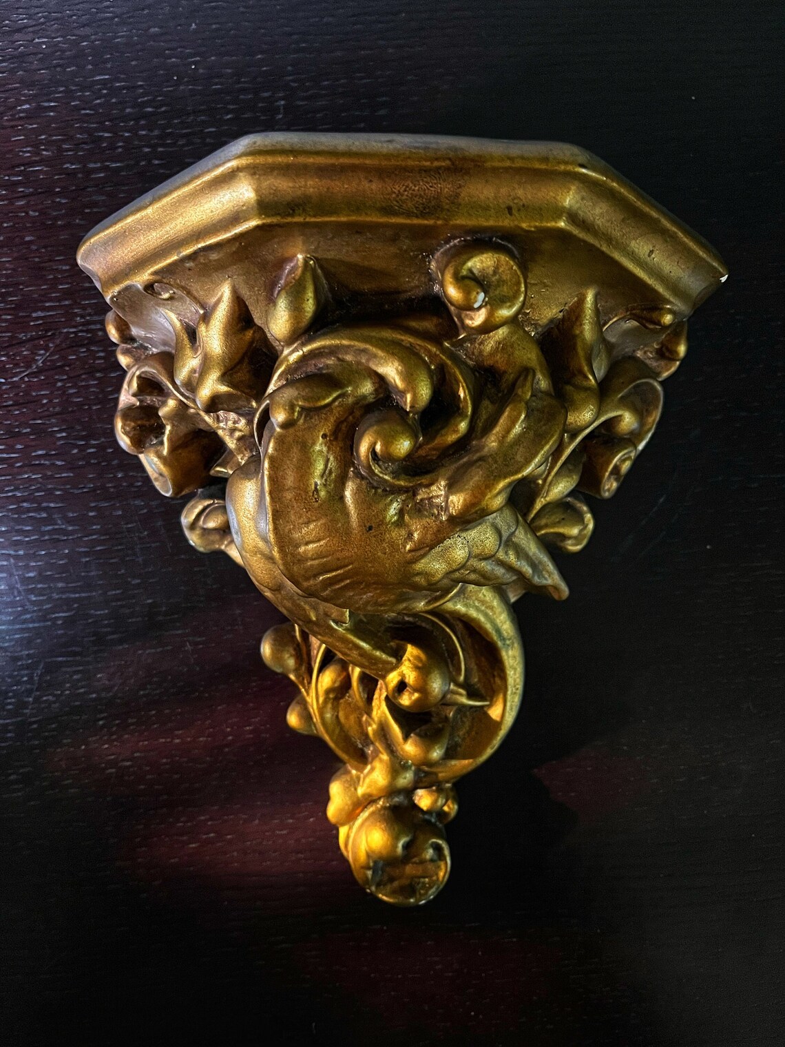 Gorgeous Gold Gilt Plaster Wall Bracket Shelf in Rococo Style, Gesso ...