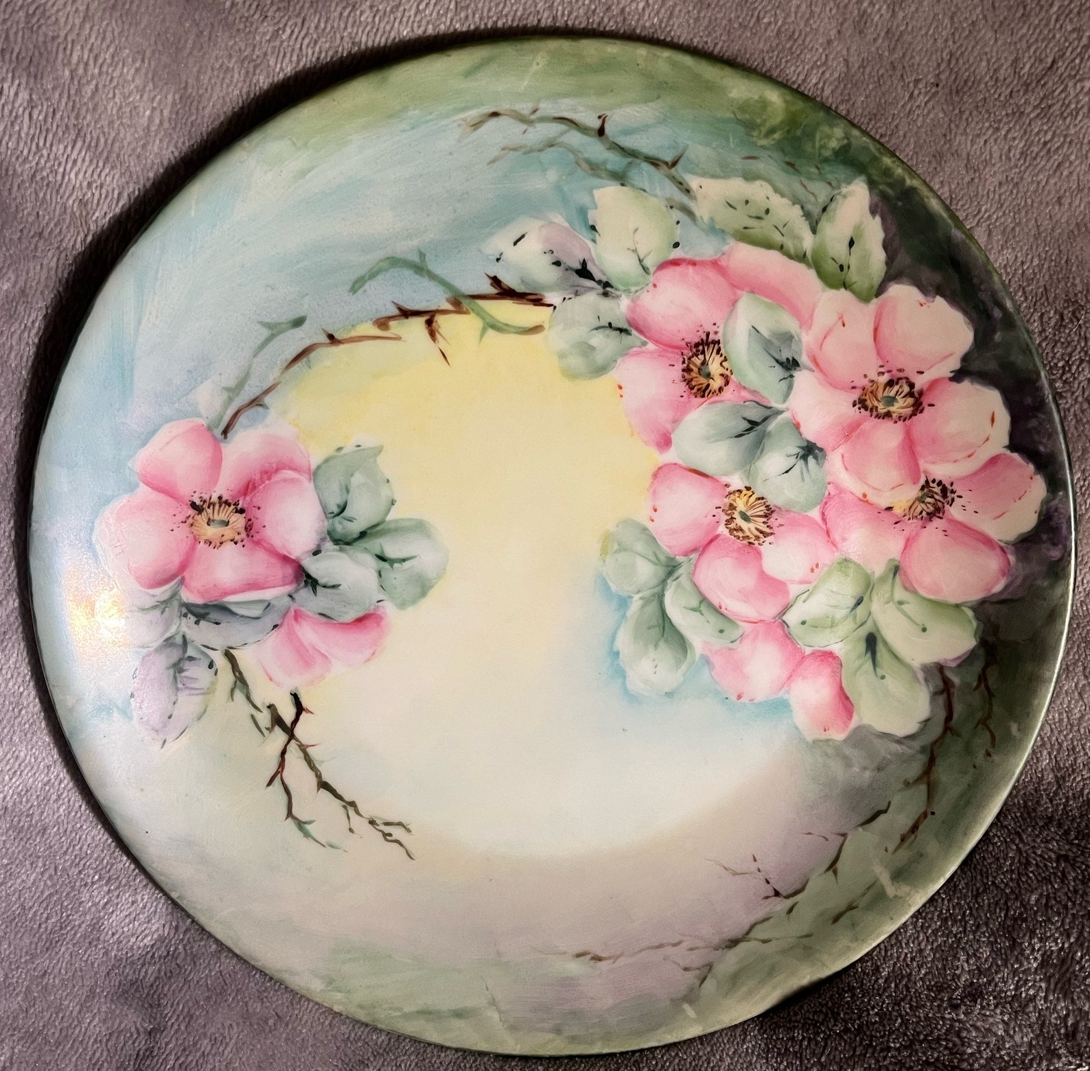 Dogwood Blossom Decorative Porcelain Plates From Bavaria and Silesia ...