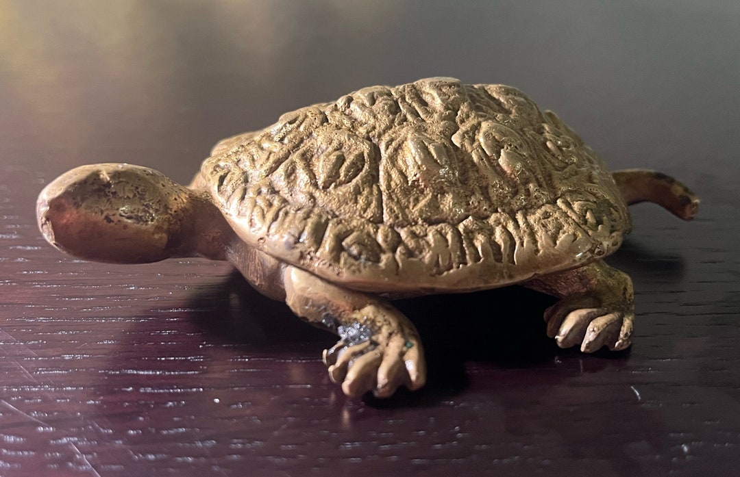 Vintage Brass Turtle Ashtray Trinket Ring Hideaway Box for Desk or ...