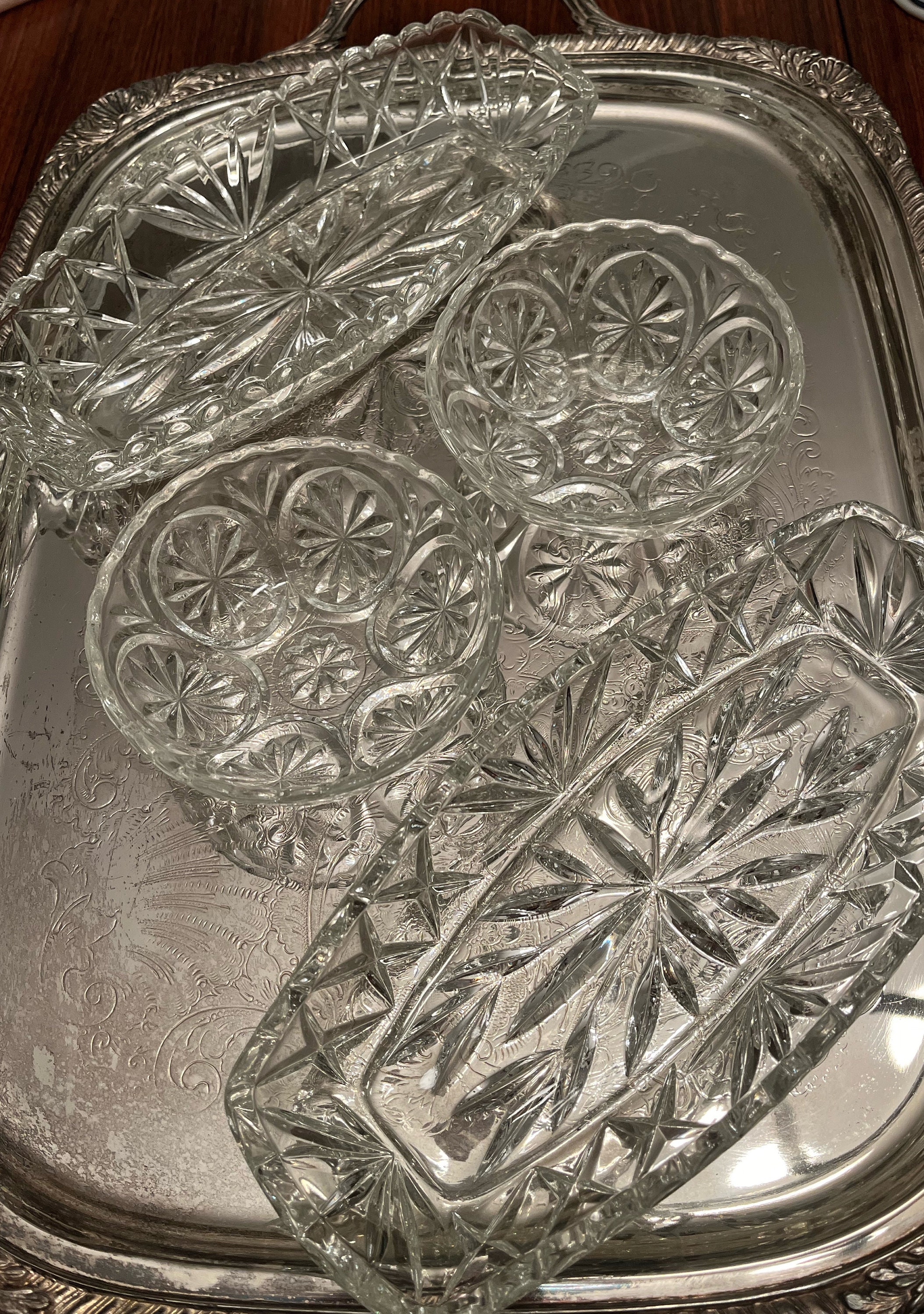 Vintage Hazel Atlas SET, Hazelware, Prescut Pattern, Lovely Cut Glass ...