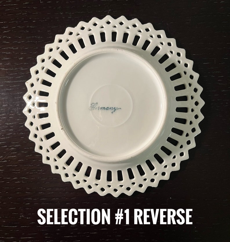 Vintage German Porcelain Plate, Victorian Courting Couple, Pierced Edge ...