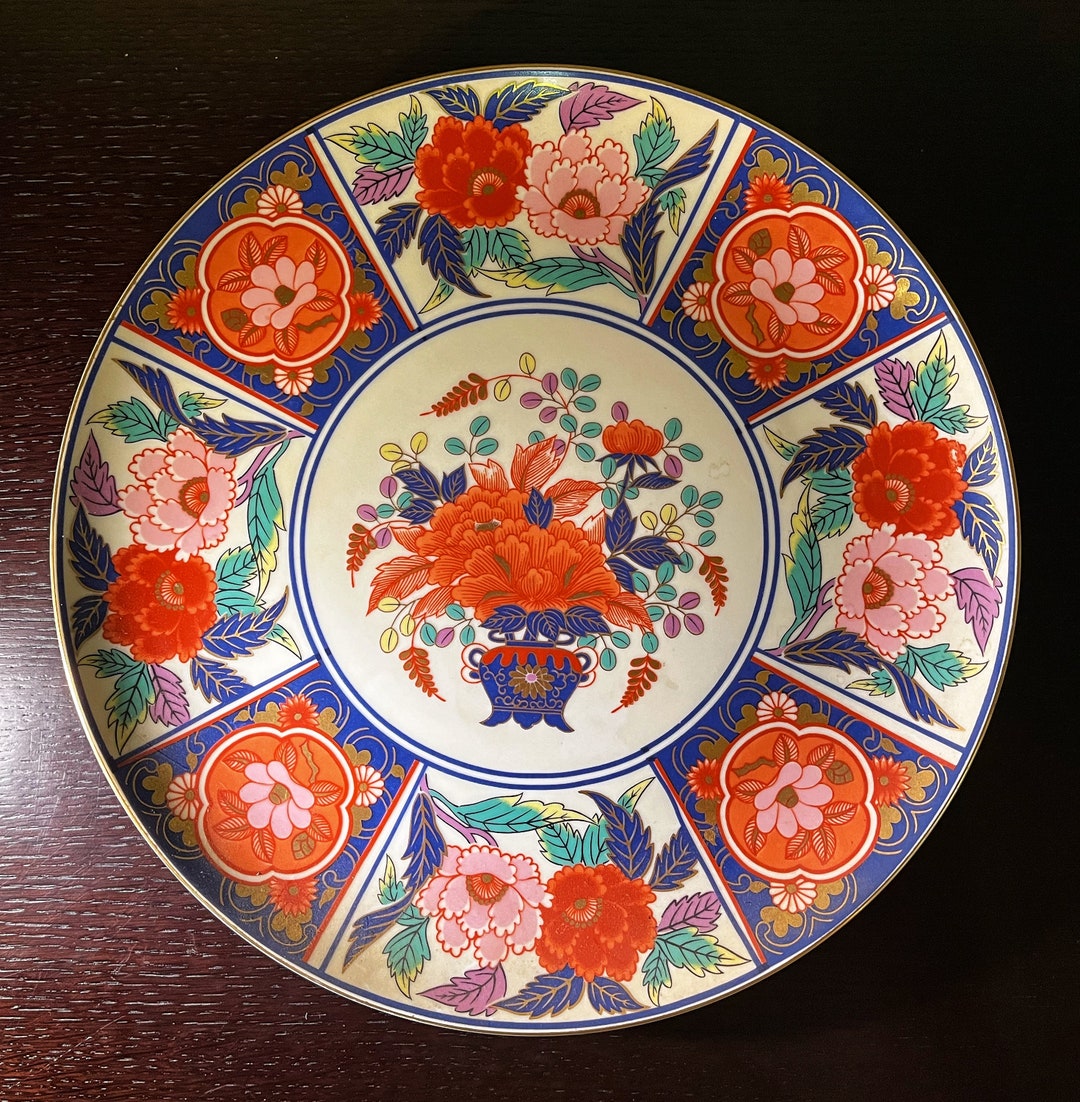 Large Imari Hand Painted Charger Plate, Vintage 1950s Japanese ...