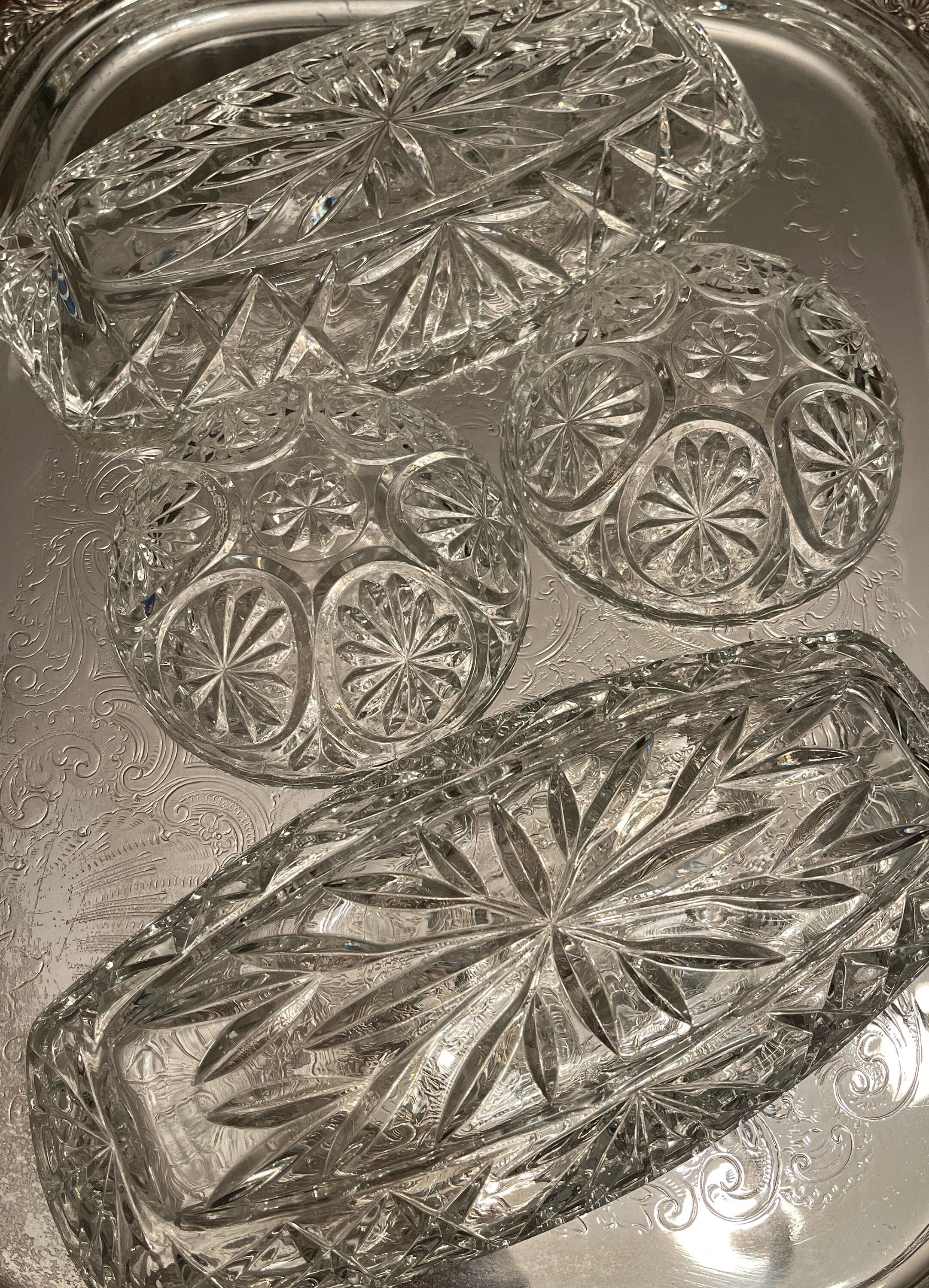 Vintage Hazel Atlas SET, Hazelware, Prescut Pattern, Lovely Cut Glass ...