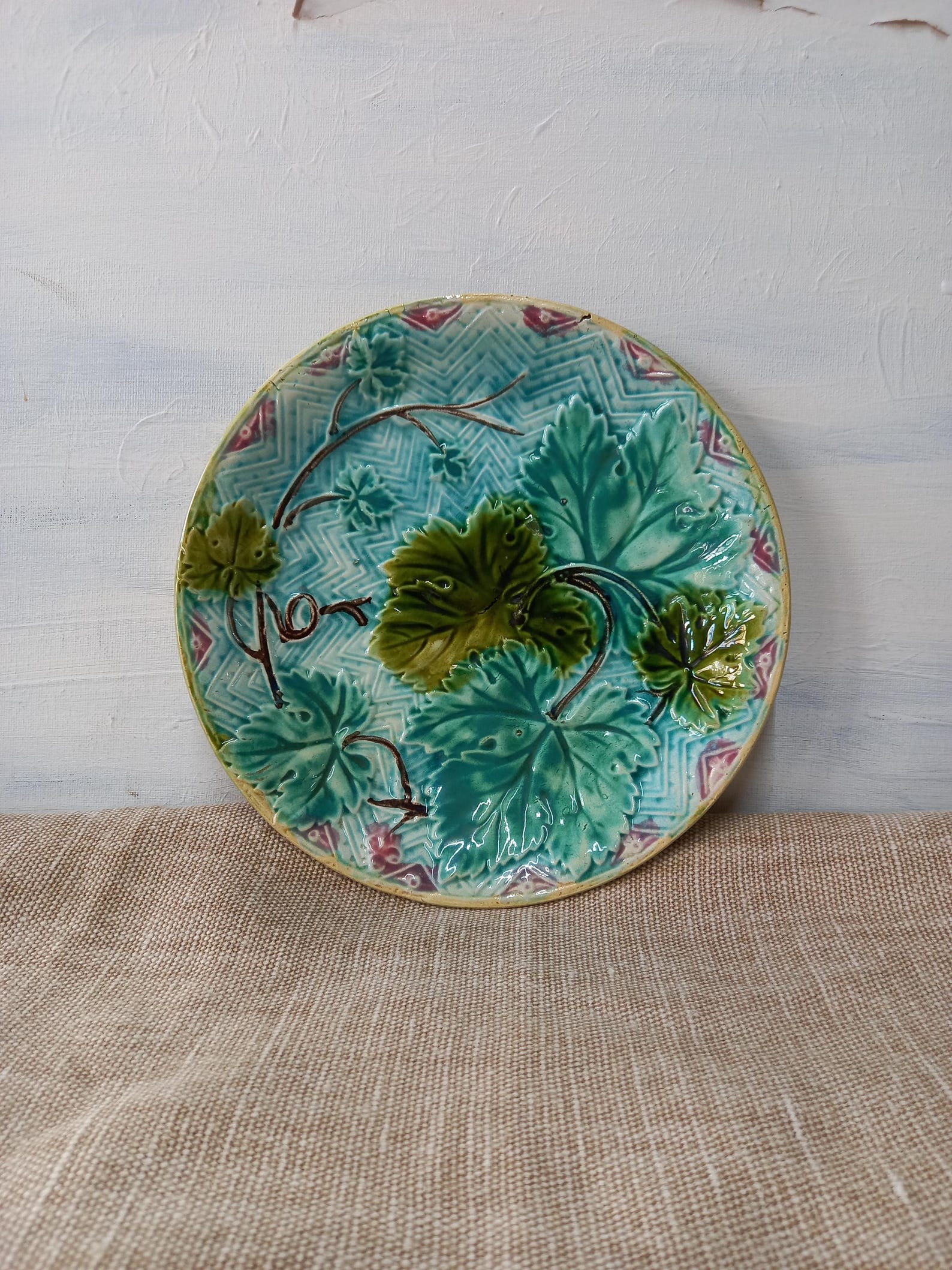 Set of 3 Different Barbotine Plates Salins Faience Majolica French ...