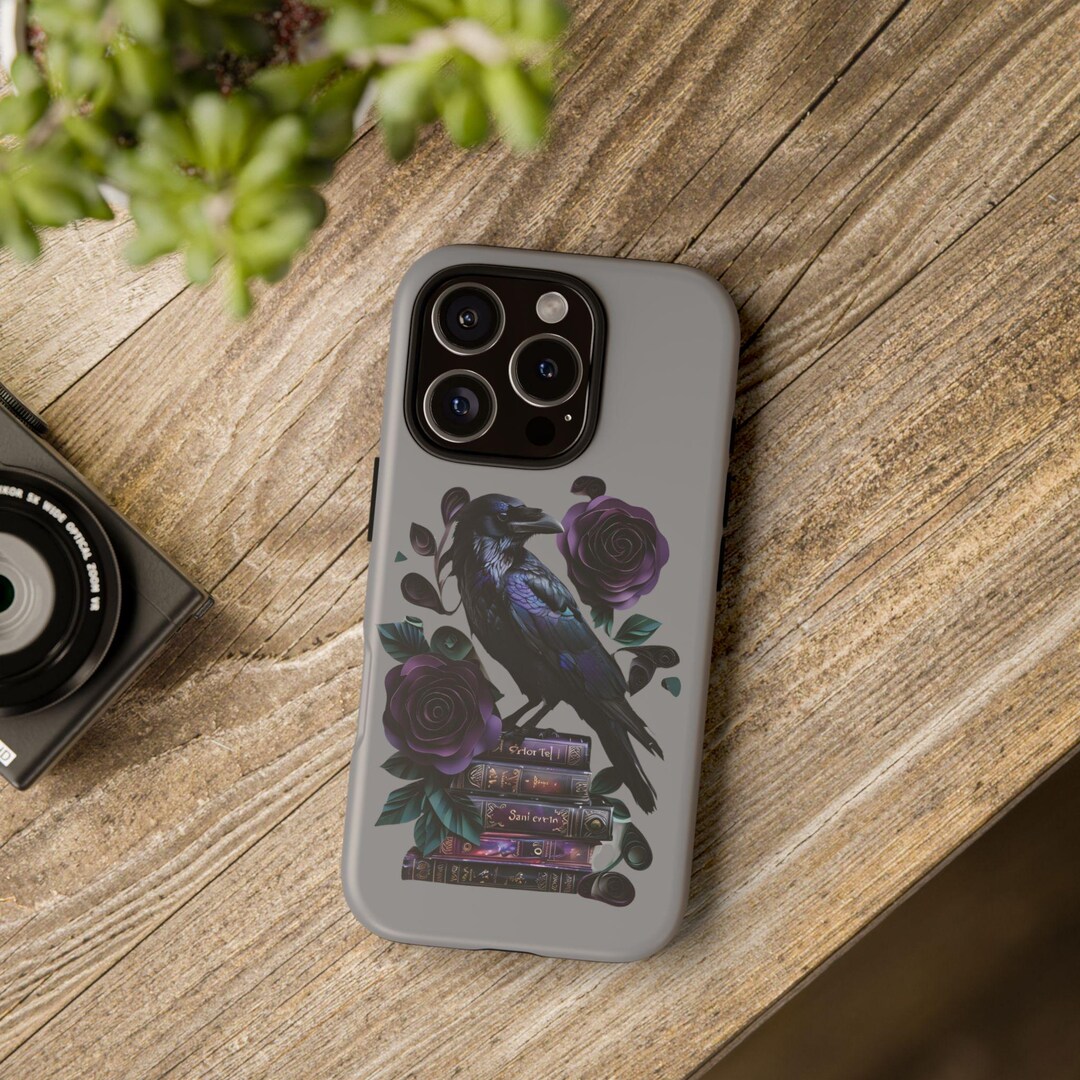 Gothic Raven and Books Phone Case Samsung iPhone Pixel Phone Case ...