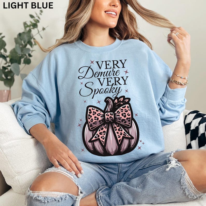 Demure Sweater Spooky Coquette Fall Pumpkin Thanksgiving Shirt Sweater ...