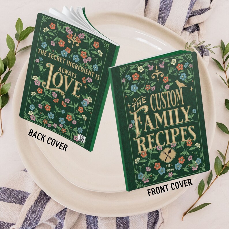 Personalized Family Recipe Book Journal Last Name Customizable Family ...
