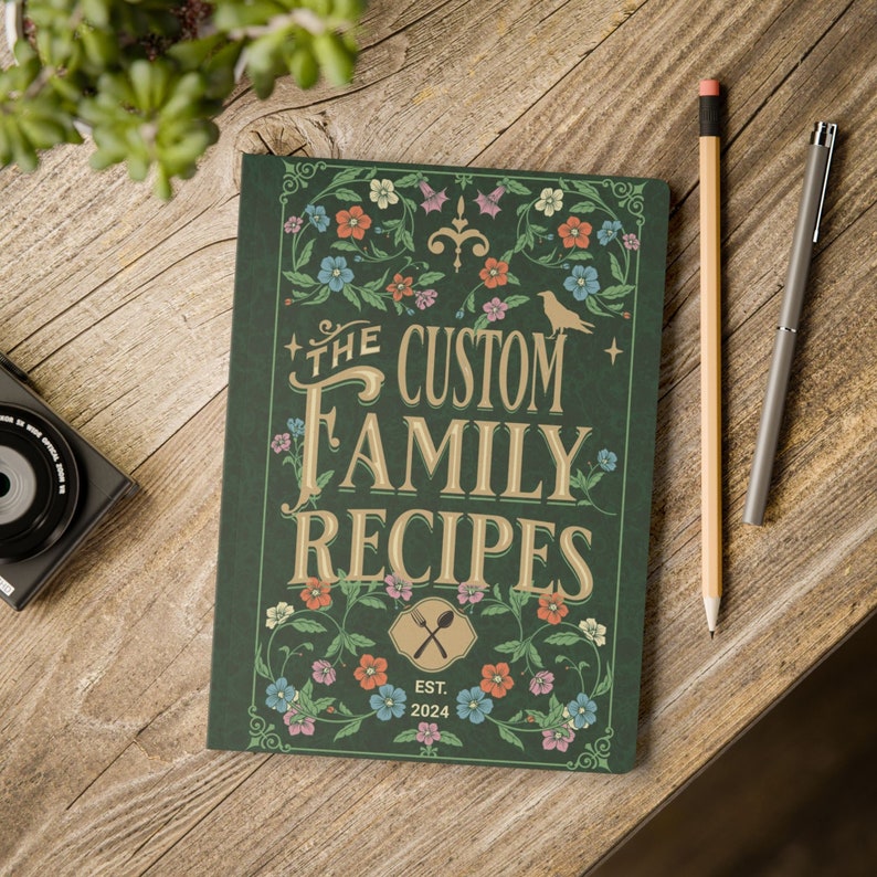 Personalized Family Recipe Book Journal Last Name Customizable Family ...