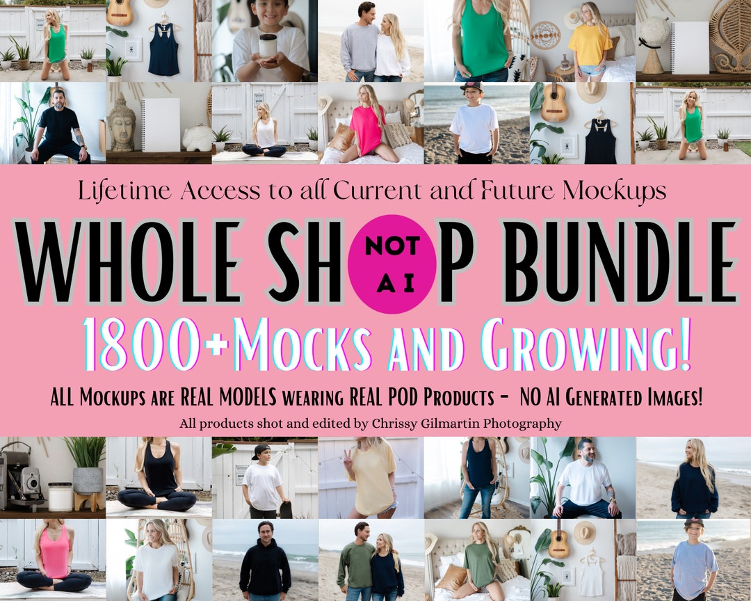 Whole Shop Mockup Bundle - High-quality, Real Model Mockups for Fashion ...