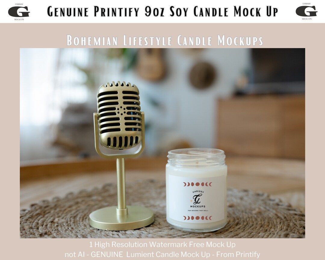 Printify Candle Mockup Aesthetic Soy Candle Mockup Digital Download ...