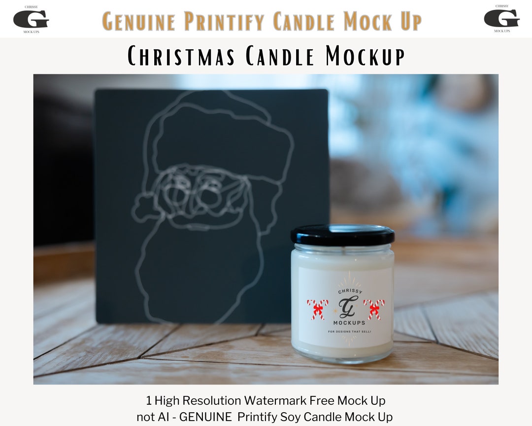 Printify Christmas Candle Mockup Aesthetic Soy Candle Mockup Digital ...