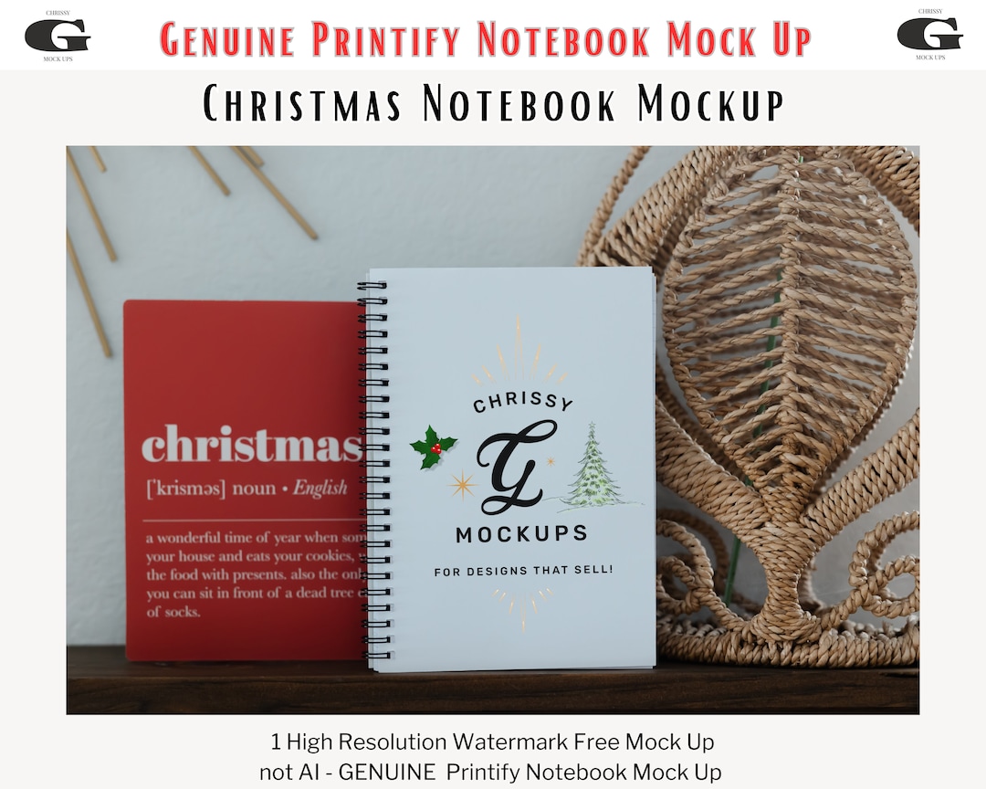 Printify Spiral Notebook Mockup Blank Spiral Notebook Mockup Planner ...