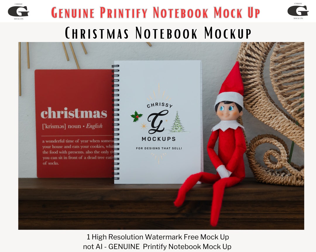 Printify Spiral Notebook Mockup Blank Spiral Notebook Mockup Planner ...