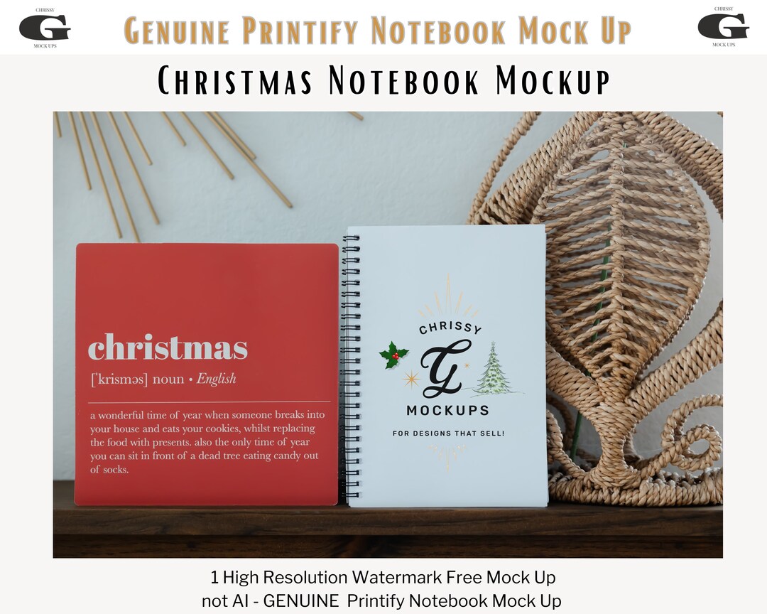 Printify Spiral Notebook Mockup Blank Spiral Notebook Mockup Planner ...