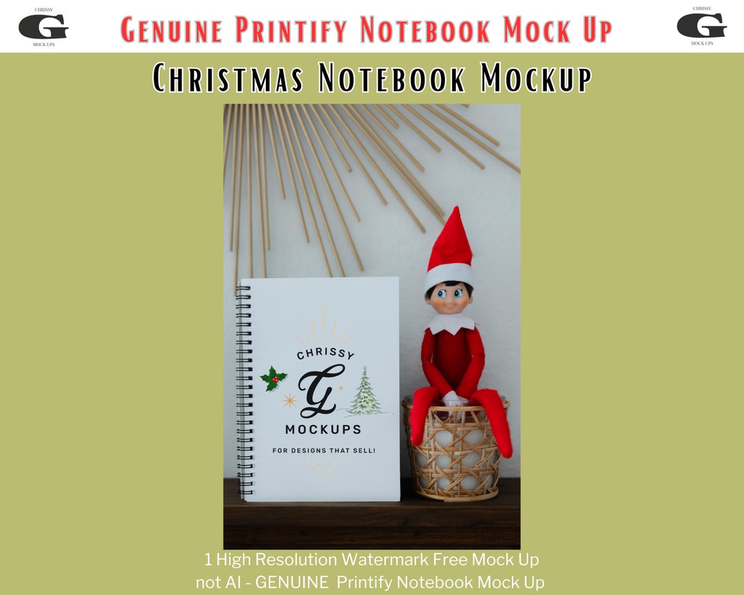 Printify Spiral Notebook Mockup Blank Spiral Notebook Mockup Planner ...