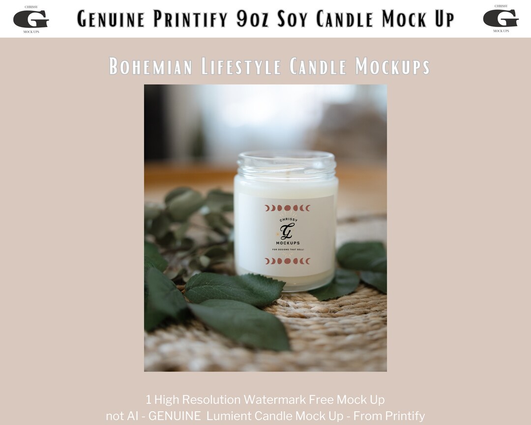 Printify Candle Mockup Aesthetic Soy Candle Mockup Digital Download ...