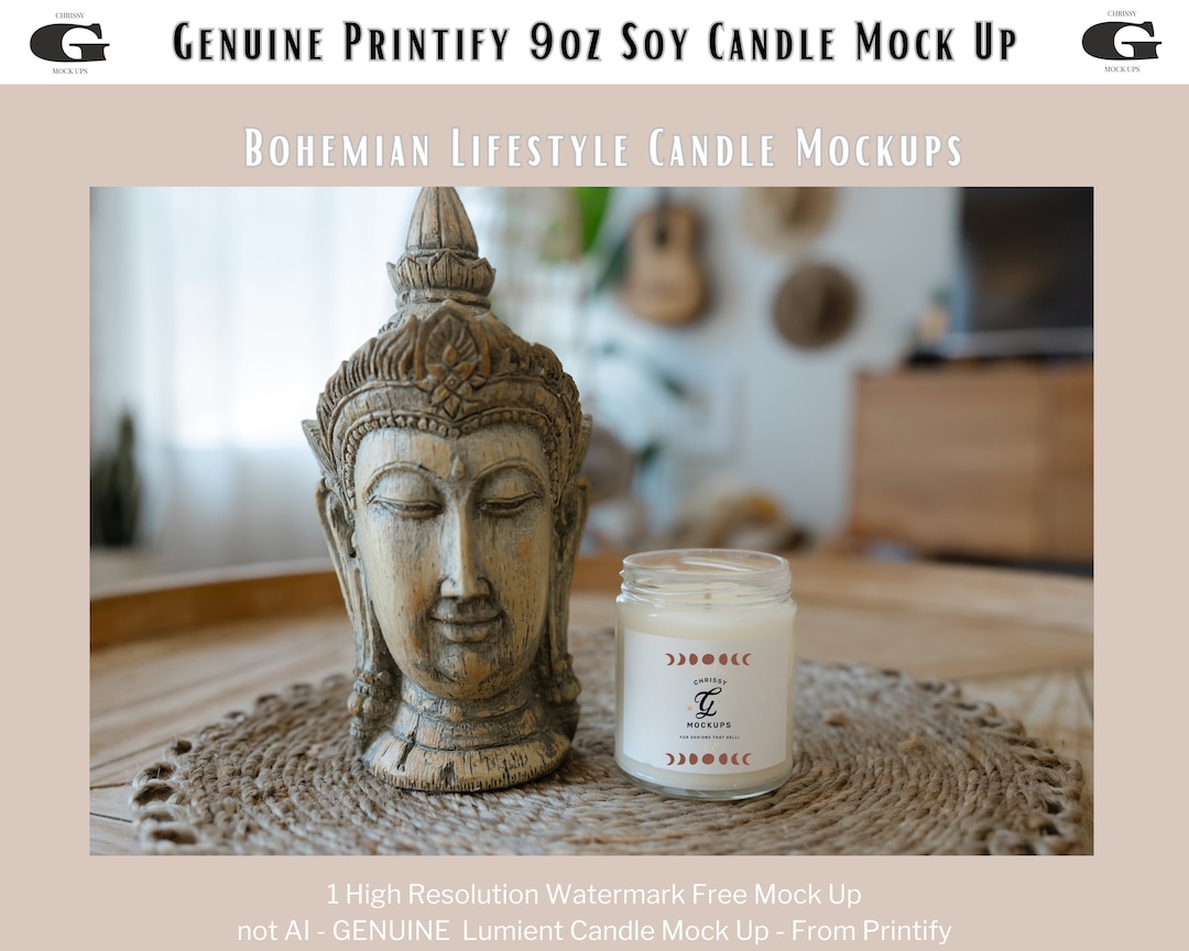 Printify Candle Mockup Aesthetic Soy Candle Mockup Digital Download ...