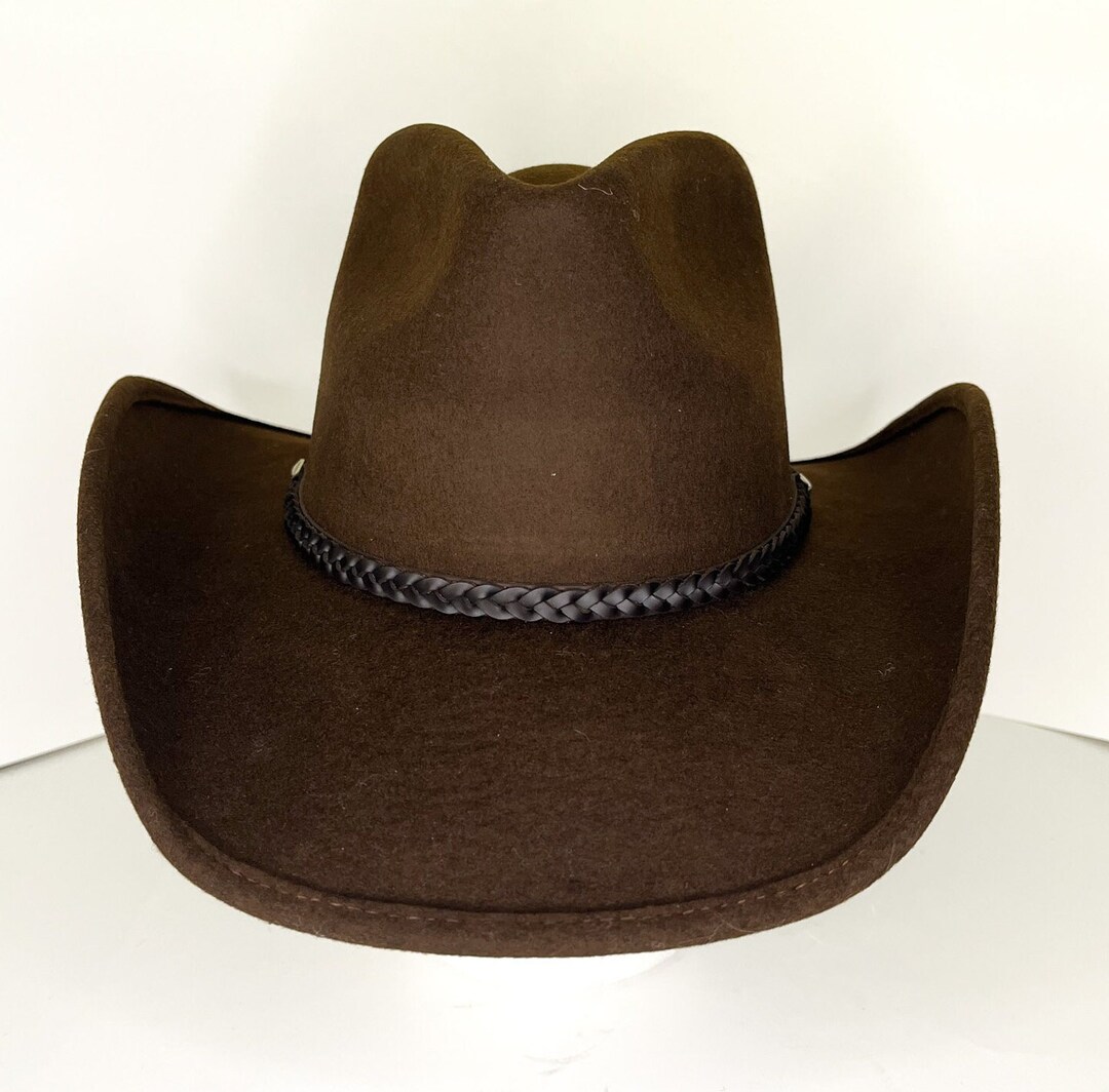 Felt Cowboy Felt Hat Cowgirl Hat Brown Western Hat Simple Cowgirl Hat ...