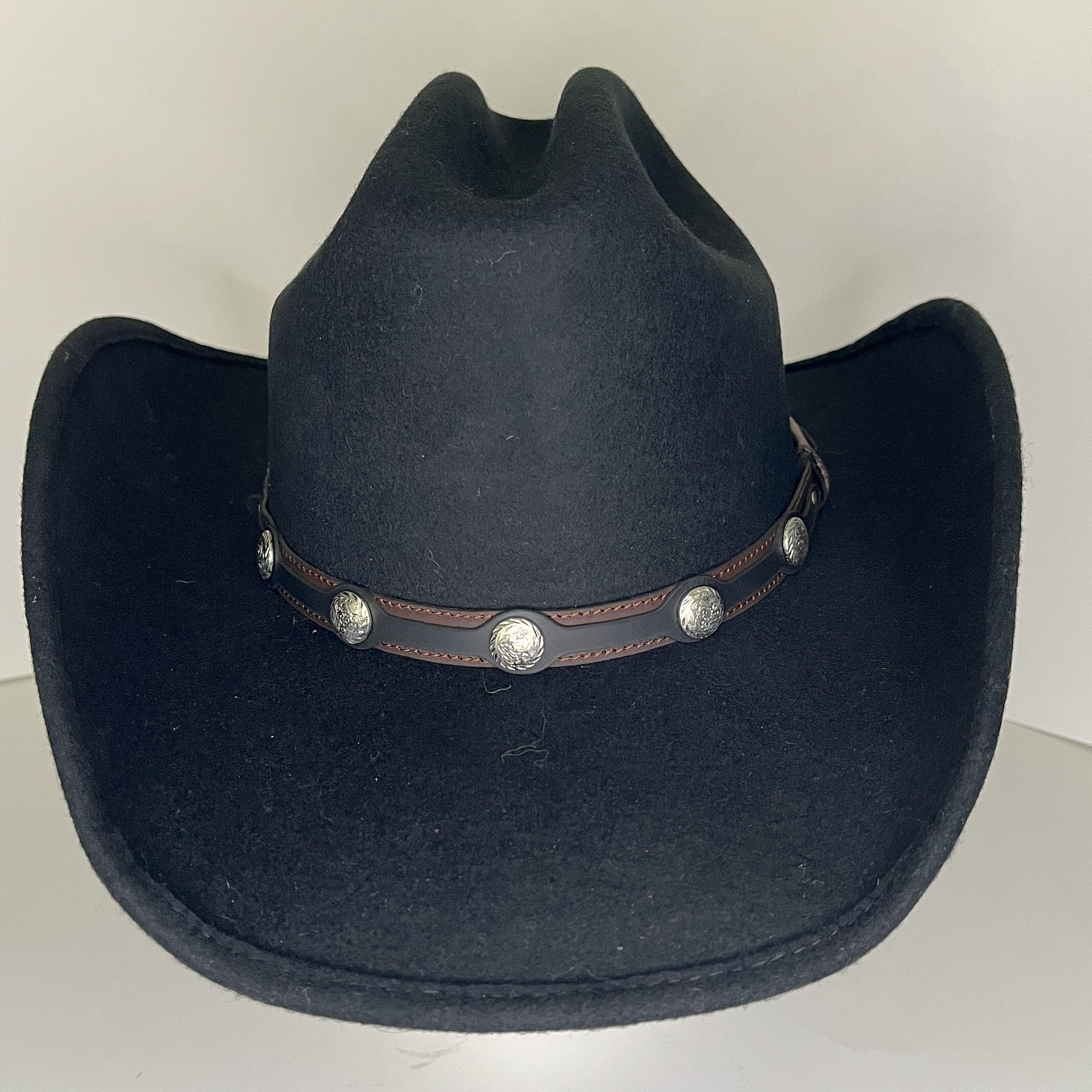 Felt Cowboy Felt Hat Cowgirl Hat Black Western Hat Simple Cowgirl Hat ...