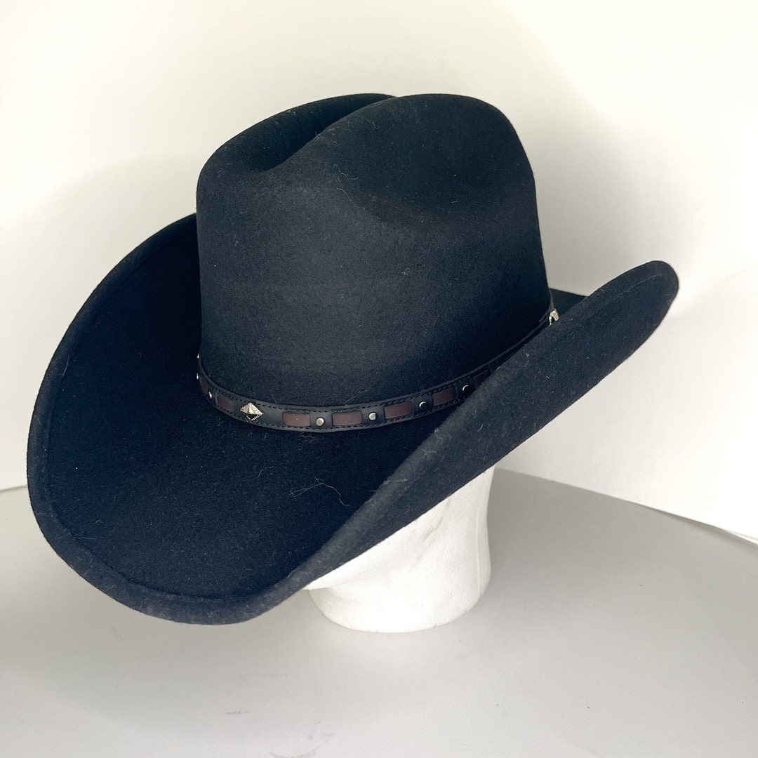 Felt Cowboy Felt Hat Cowgirl Hat Black Western Hat Simple Cowgirl Hat ...