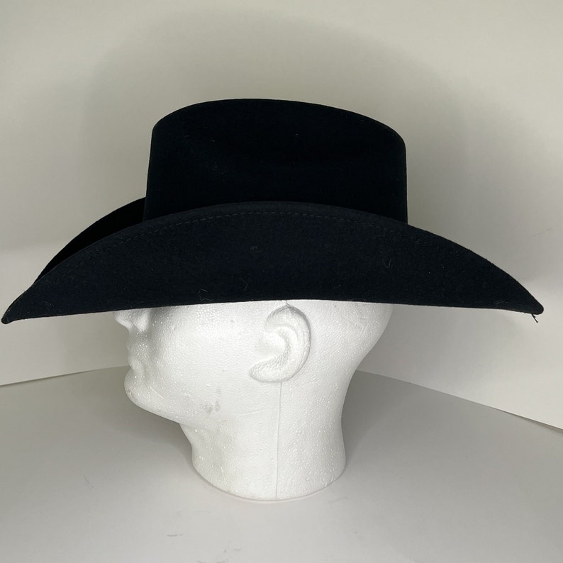 Handmade Felt Cowboy Hat | Black Western Hat, Turquoise Detail - Etsy