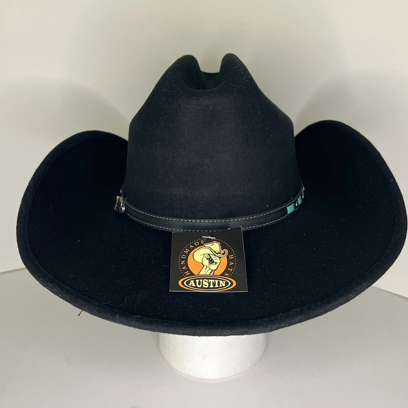 Felt Cowboy Felt Hat Cowgirl Hat Black Western Hat Simple Cowgirl Hat ...