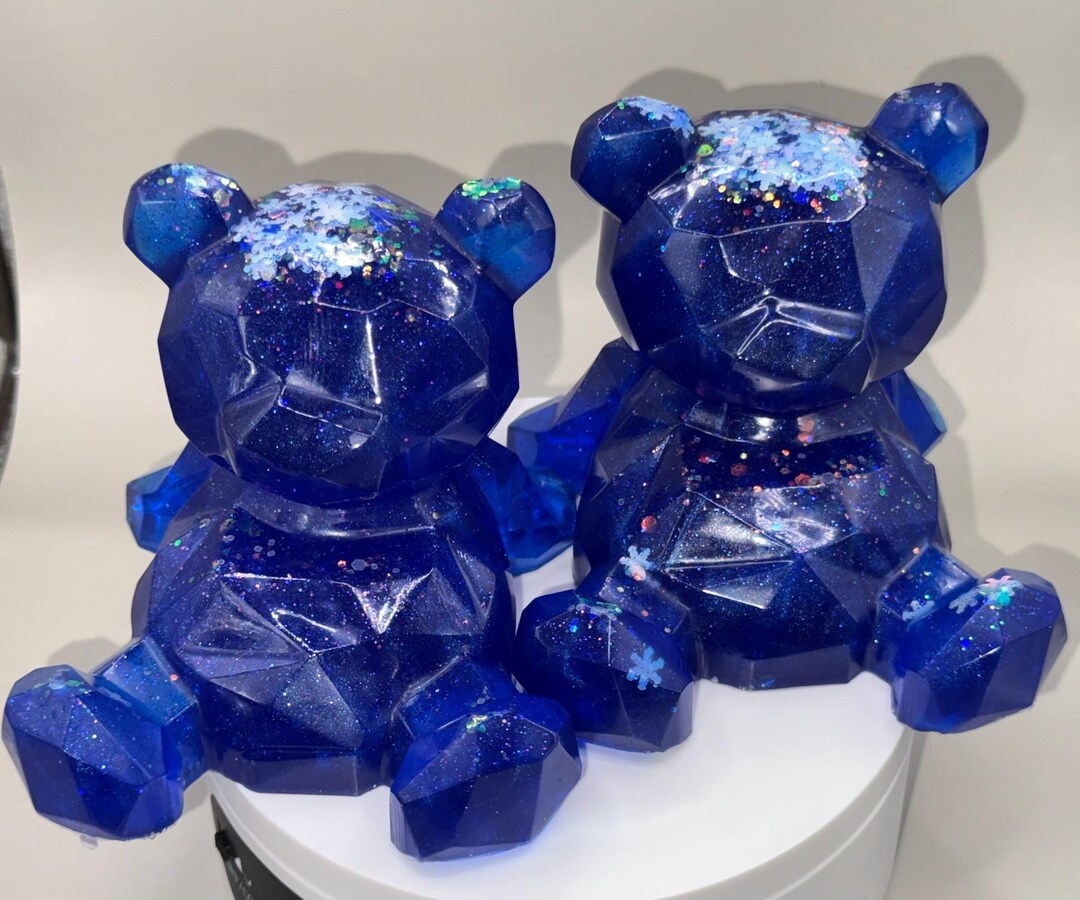Gorgeous Resin Bears in Blue or Green - Etsy