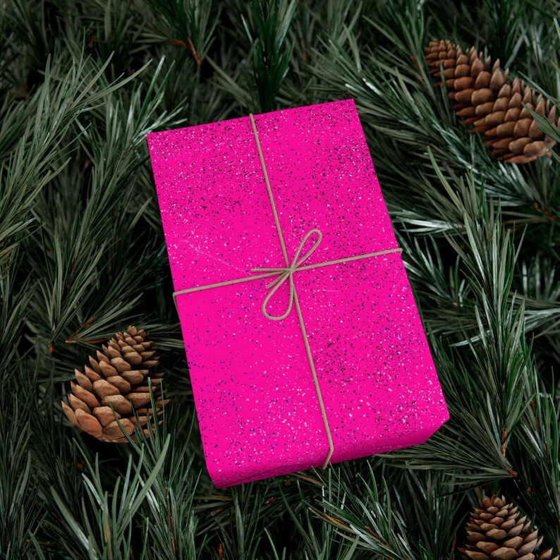 Pink Glitter Wrapping Paper Sparkly, Eye-catching, Festive, Birthday ...