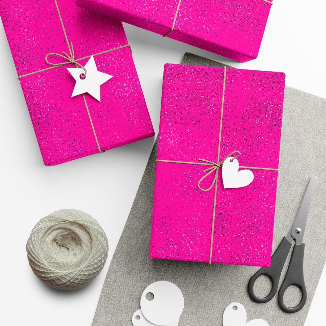 Pink Glitter Wrapping Paper Sparkly, Eye-catching, Festive, Birthday ...
