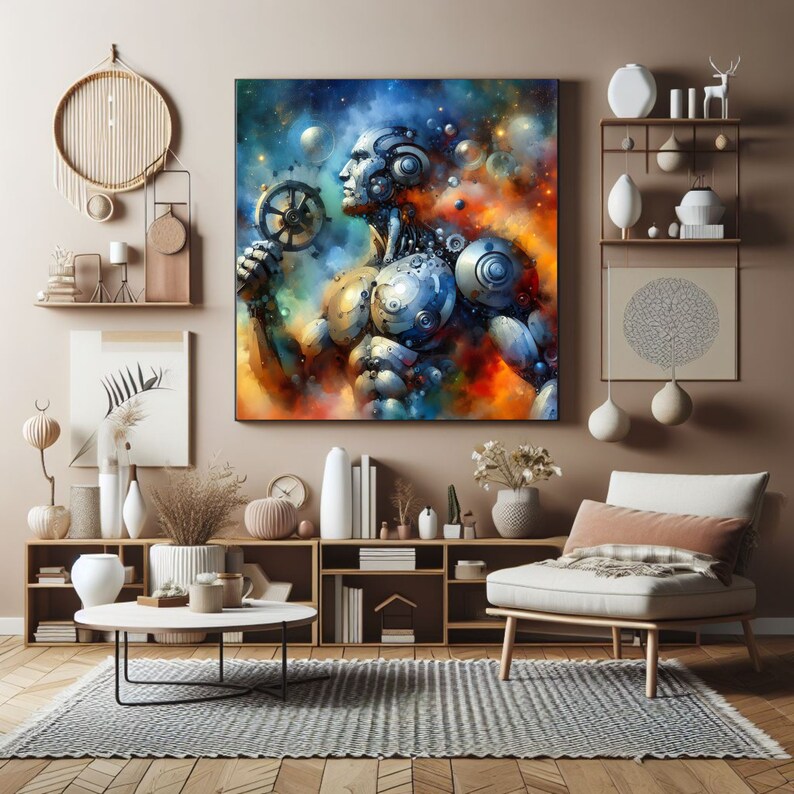 Mechanical Space Robot, Space Cyborg, Wall Art, Digital Art Print ...