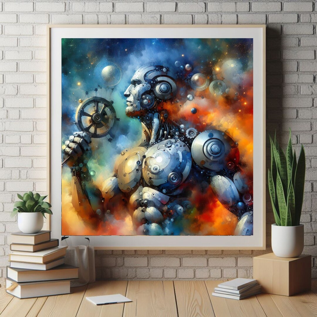 Mechanical Space Robot, Space Cyborg, Wall Art, Digital Art Print ...