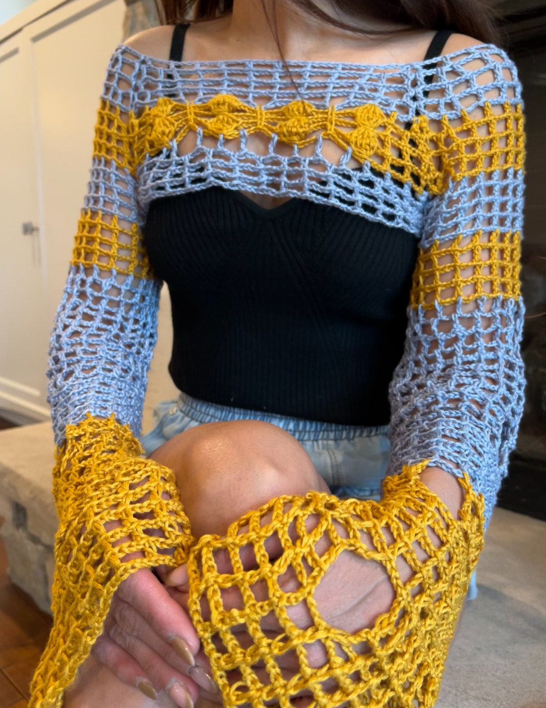 Bolero Shrug, Super Crop Top With Long Sleeves, Handmade Crop Top, Crop ...