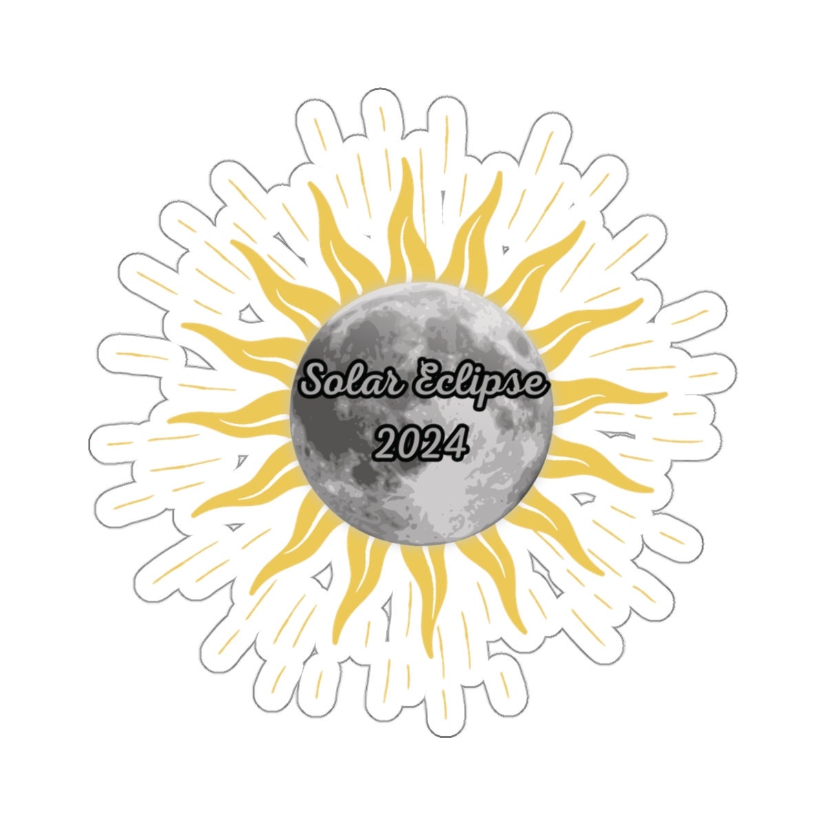 2024 Solar Eclipse Sticker Moon Eclipse Sun 2024 Solar Eclipse Sticker ...