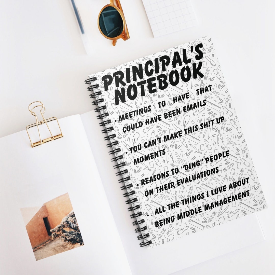 Funny Principal's Notebook: Black & White Lined Paper Gift - Etsy