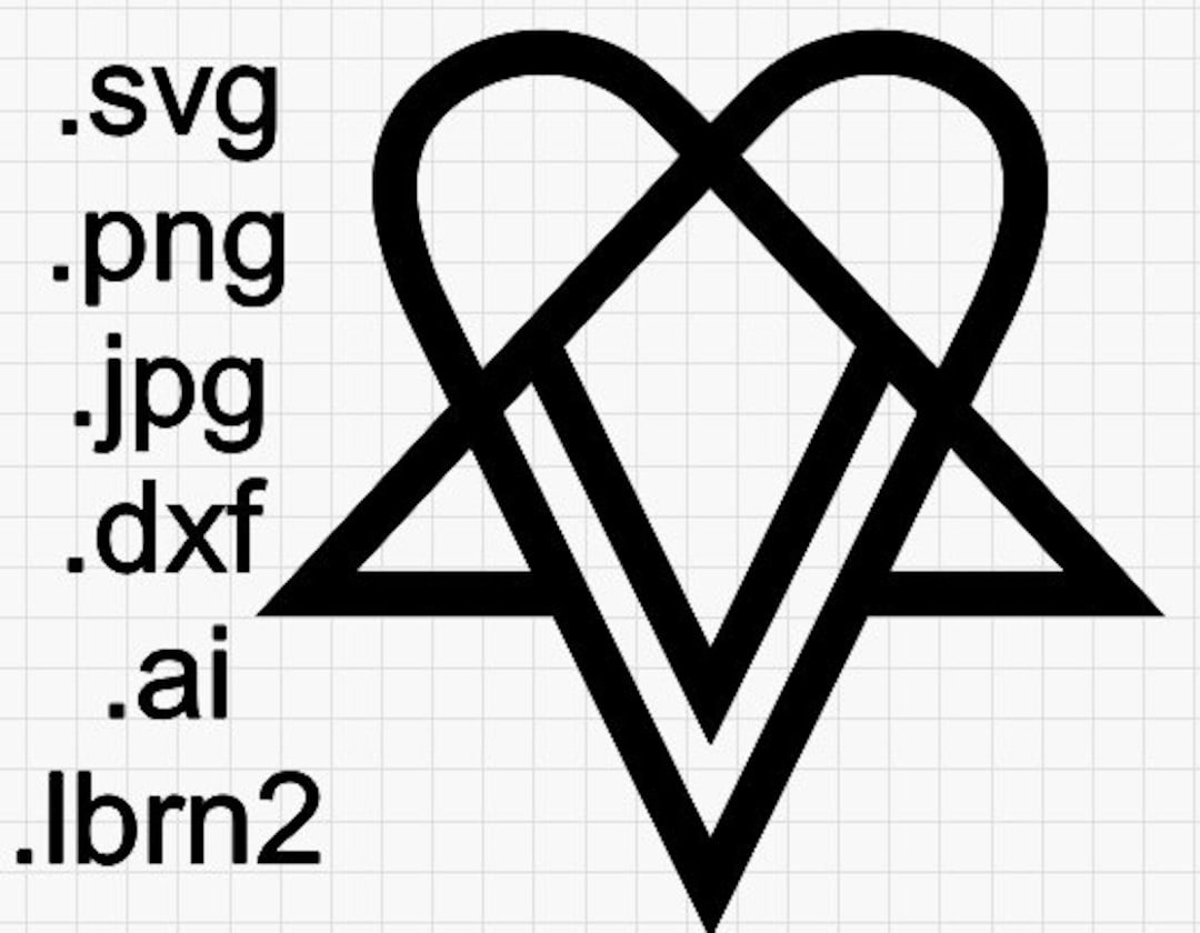VV Ville Valo Heartagram Logo Files HIM - Stencil - Lightburn - Vinyl ...