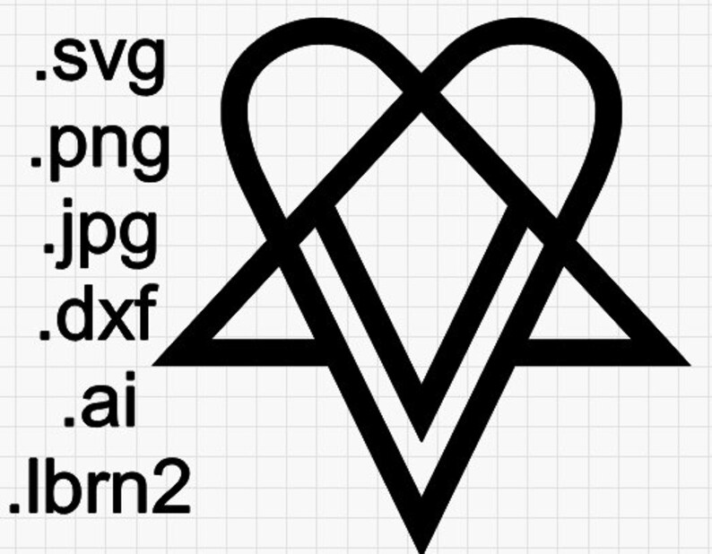 VV Ville Valo Heartagram Logo Files HIM - Stencil - Lightburn - Vinyl ...