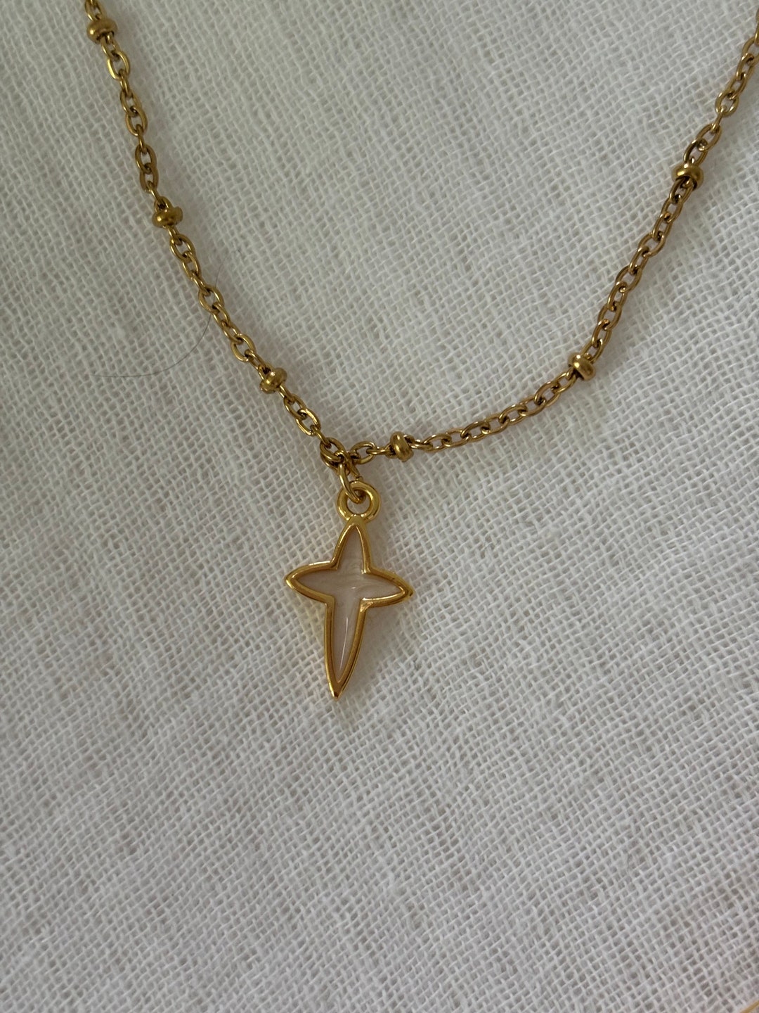 Necklace With Small Ball Chain, Cross Pendants Length 40cms - Etsy