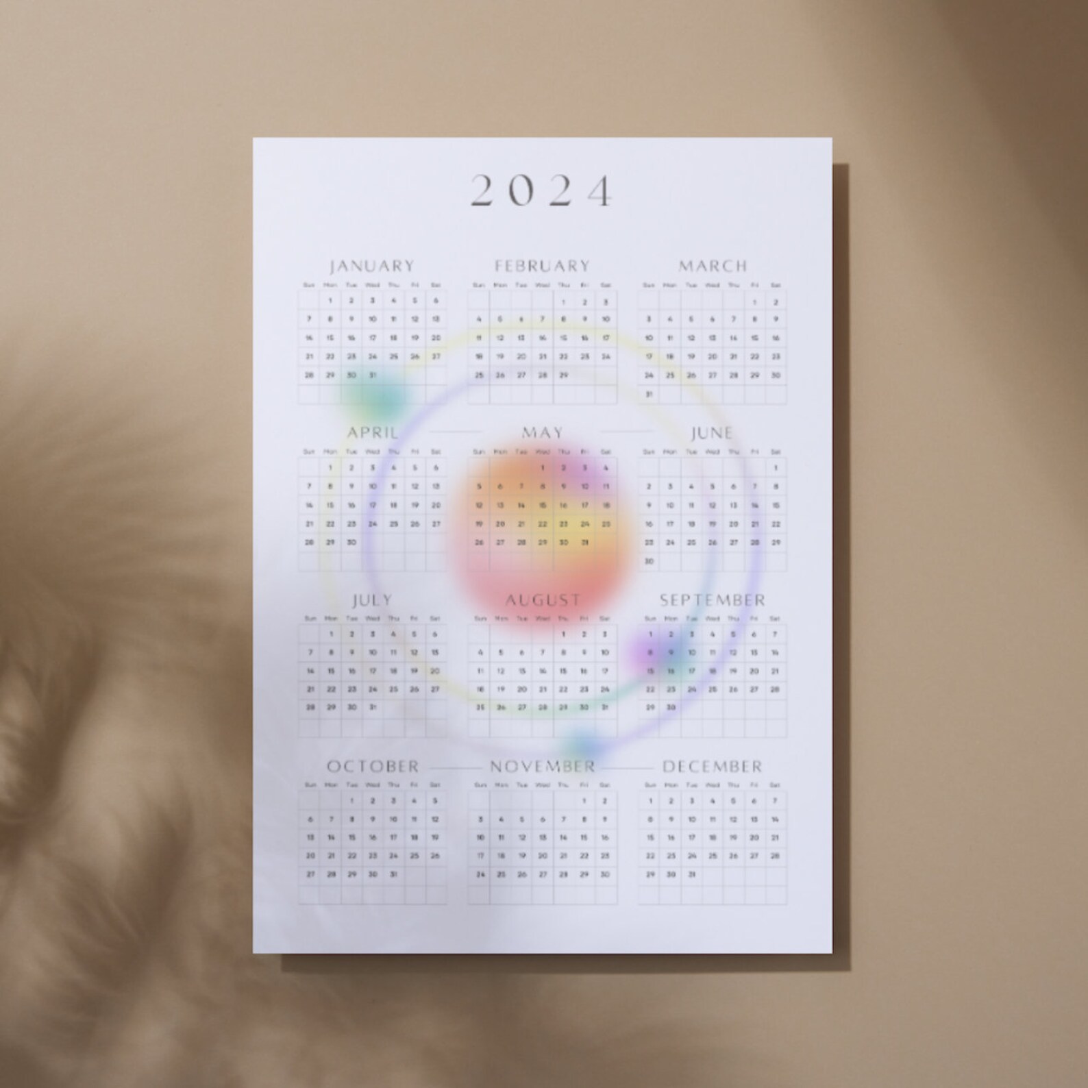 Wall Calendar A2 File for 2024 - Etsy
