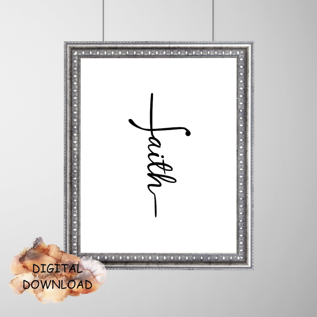 Faith Cross Printable Black and White Wall Art Digital Download Photo ...